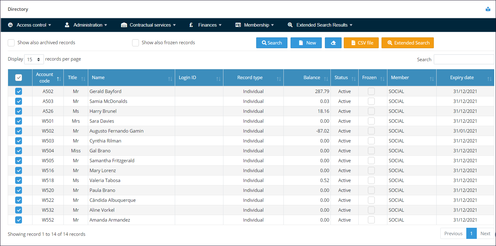 How to - DIRECTORY - Select a group of records - Datamodus